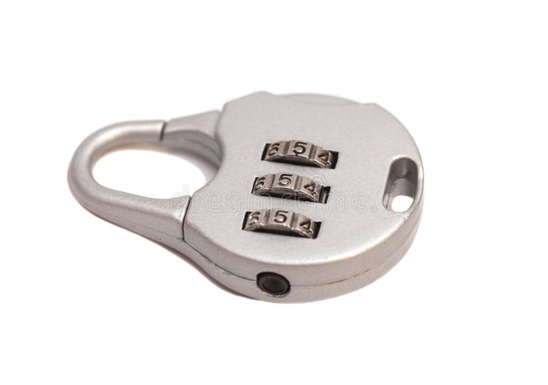 Small Lock with Numbers Combination on White Stock Photo - Image of ...