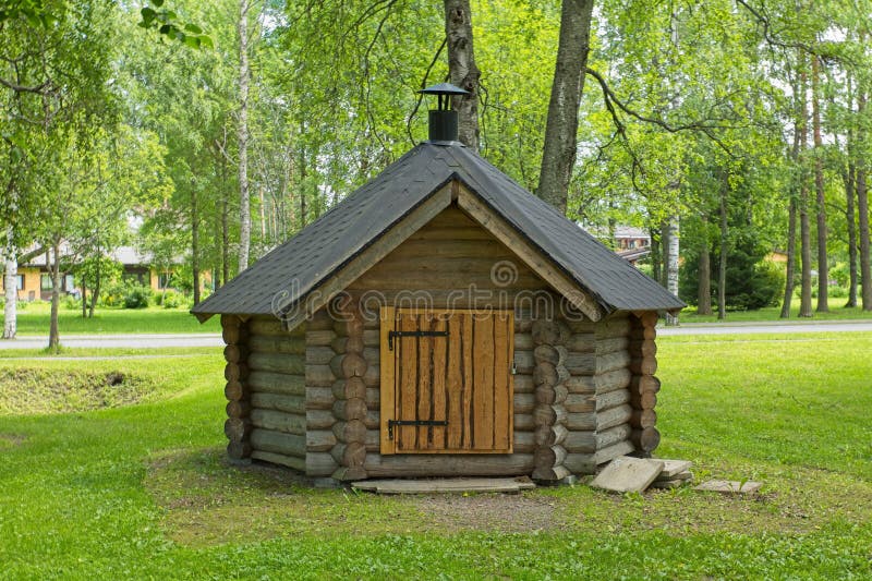Small log cabin. stock photo. Image of rural, cabin - 312634042