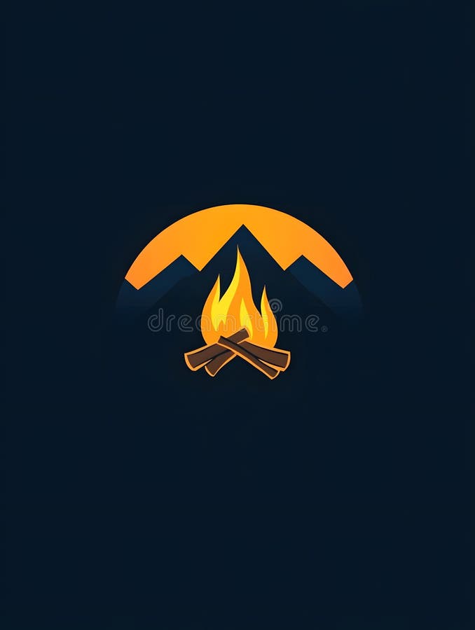 Campfire Fire Wood Hot Flame Icon Logo Stock Illustration ...
