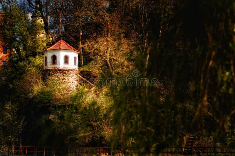 Small Lookout Tower with Houses on Rocks of Amalfi Coast, Italy Stock ...