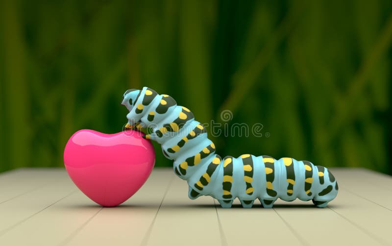 Small Love Insects 3D Rendering Stock Illustration - Illustration of ...