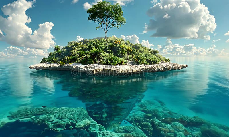 Tranquil Island Paradise stock footage. Video of clouds - 343130620