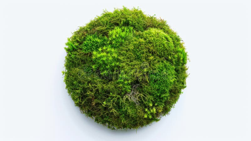 A Small, Lush Moss Ball on a White Background Stock Image - Image of ...