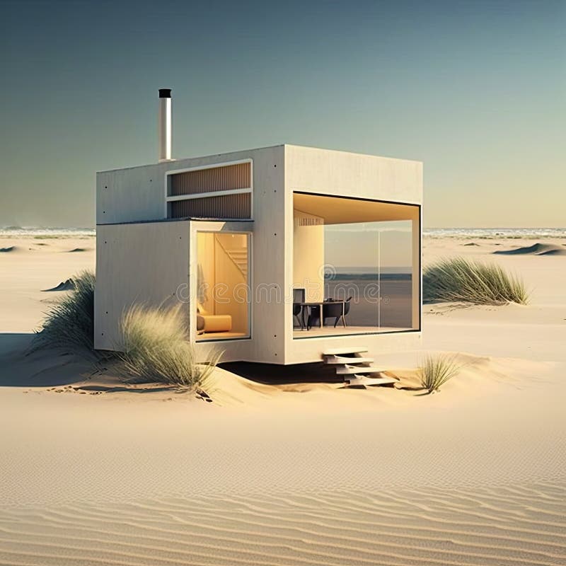 Small Luxury Modern Beach House Beach House Generative Ai Modern Scandinavian Architecture