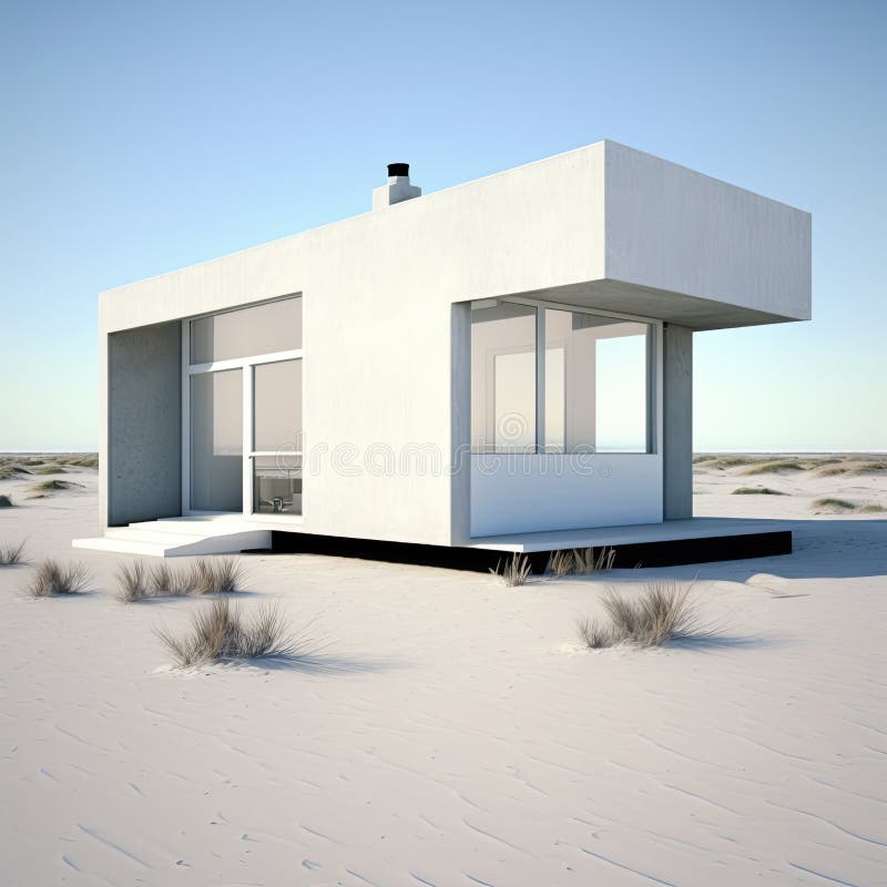 Small Luxury Modern Beach House Beach House Generative Ai Modern Scandinavian Architecture