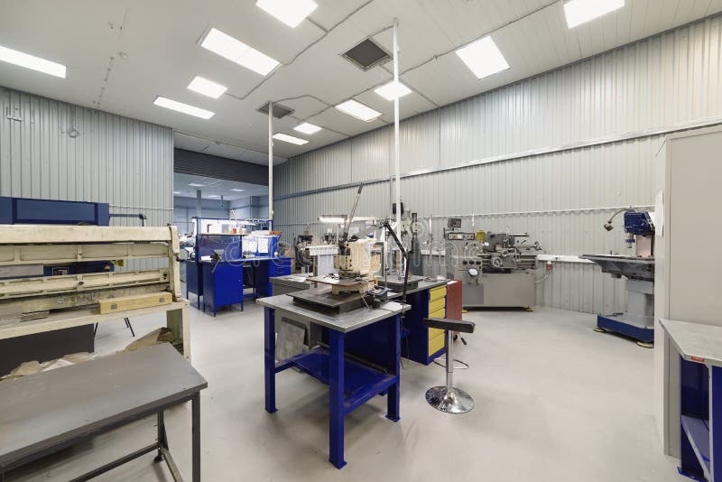 A Small Machine Assembly Shop. Stock Photo - Image of object, machine ...