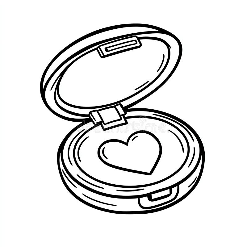 A Small Makeup Compact with a Heart on it Stock Illustration ...
