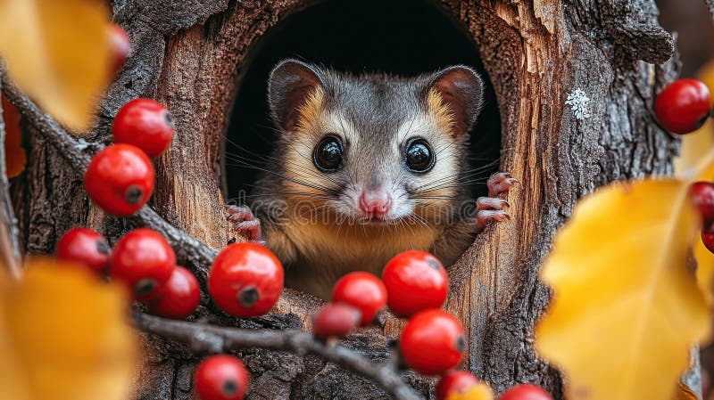 Small Mammal in Tree Hollow Stock Photo - Image of animal, orange ...