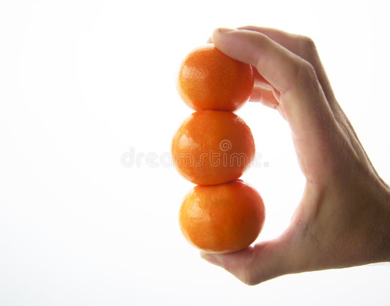 A small mandarin stock photo. Image of food, hand, white - 7373252