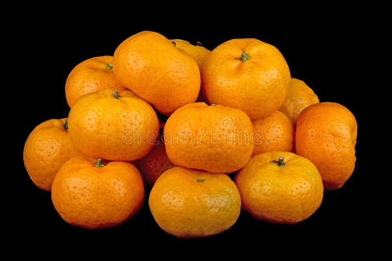 Small Mandarin Oranges on Black Background Stock Image - Image of asia ...