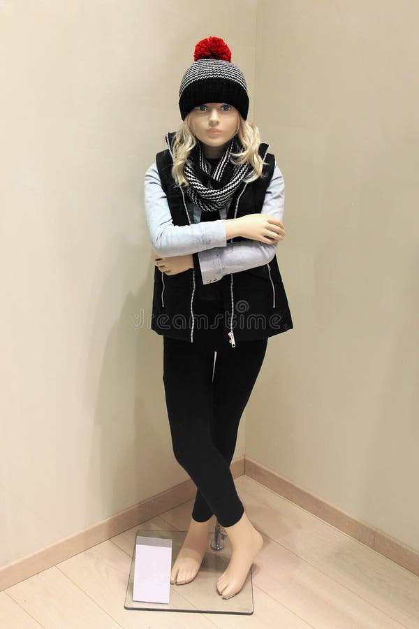 Small Mannequin Dressed in Kids Outfit for Fall Stock Image - Image of ...