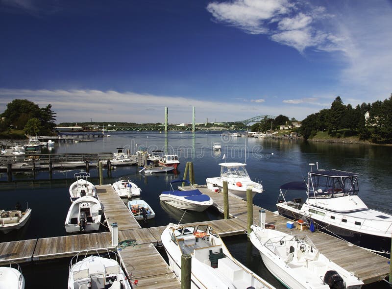 Small Marina with Boats stock image. Image of water, river - 19033233