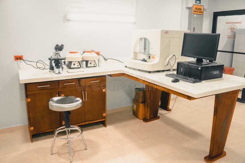 Small Medical Laboratory in with Basic Equipment To Analyze Blood ...
