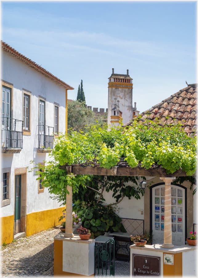 Small Medieval Town Obidos in Portugal Stock Photo - Image of small ...