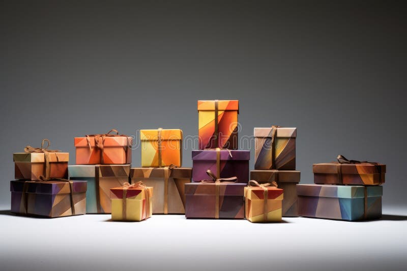 Small, Medium, and Large Gift Boxes Arranged in a Row Stock Image ...