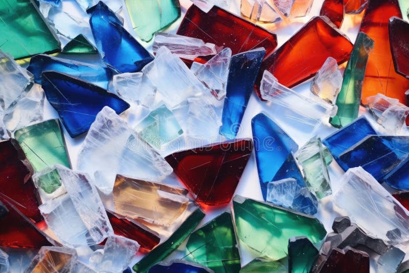 Small, Medium, and Large Shards of Broken Glass Stock Photo - Image of ...