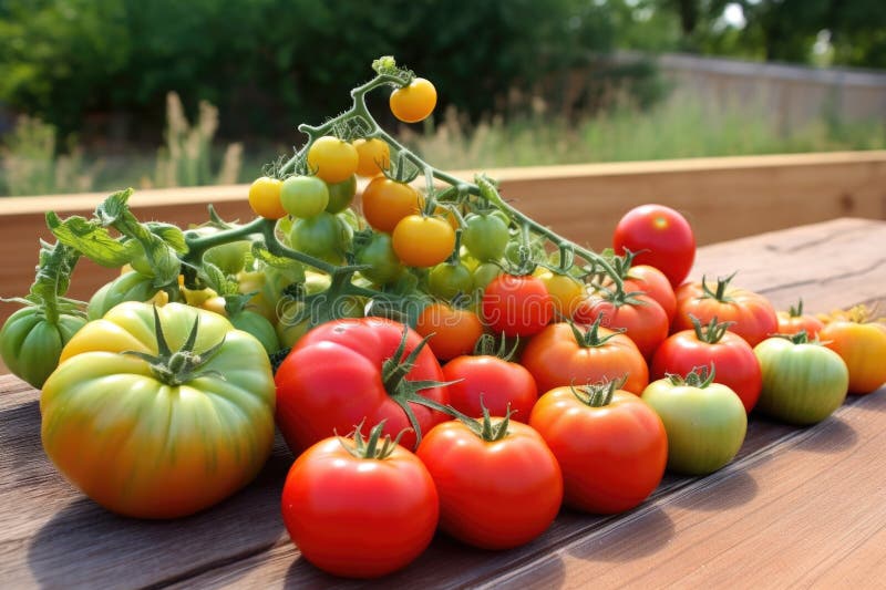 Small, Medium and Large Tomatoes of Varying Color Maturity Stock Image ...