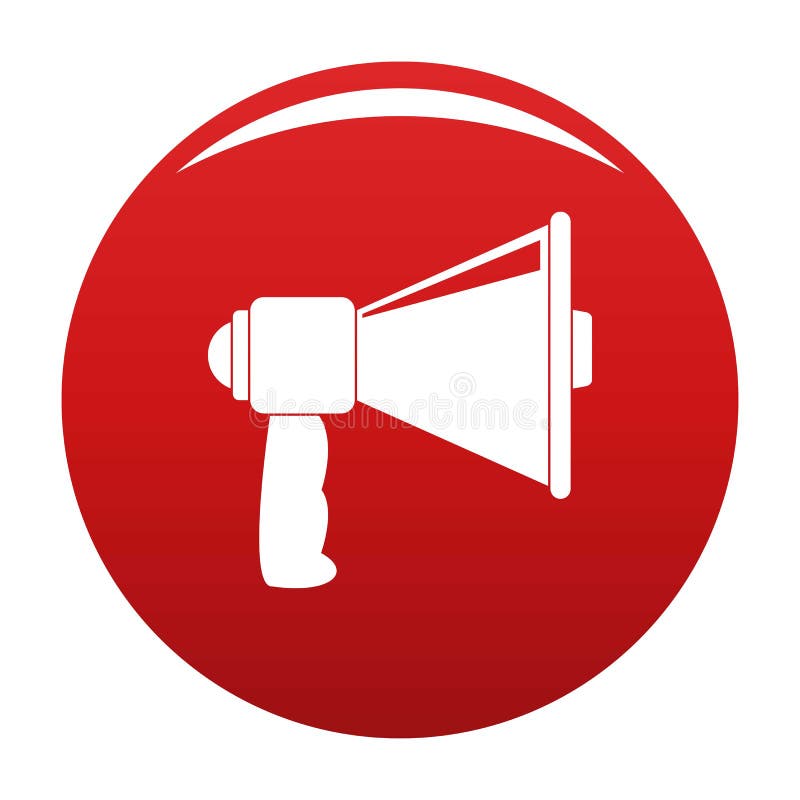 Small Megaphone Icon Vector Red Stock Vector - Illustration of sound ...