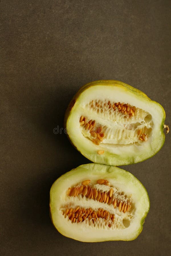 Small Melon, Farm Harvest Cut in Half Stock Photo - Image of object ...