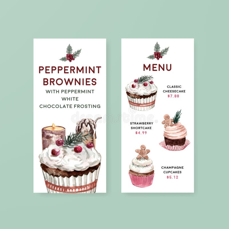 Small Menu Template with Winter Sweets Concept Design for Restaurant ...