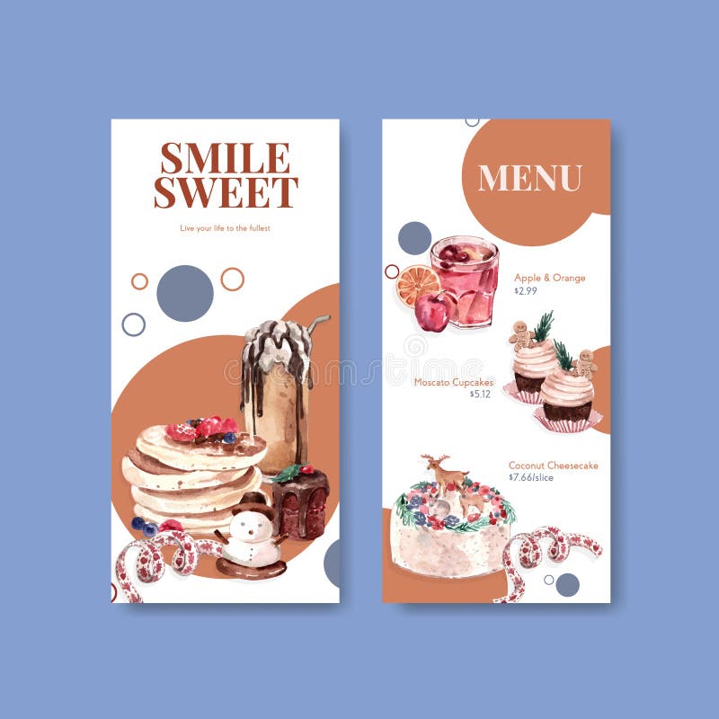 Small Menu Template with Winter Sweets Concept Design for Restaurant ...