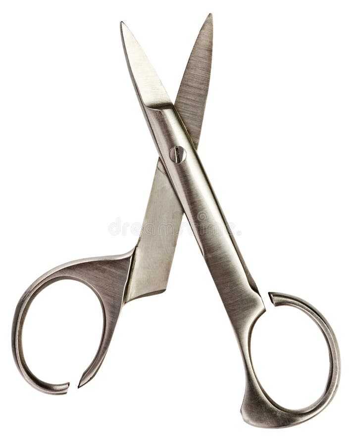 Small Metal Manicure Scissors Stock Image - Image of equipment, silver ...