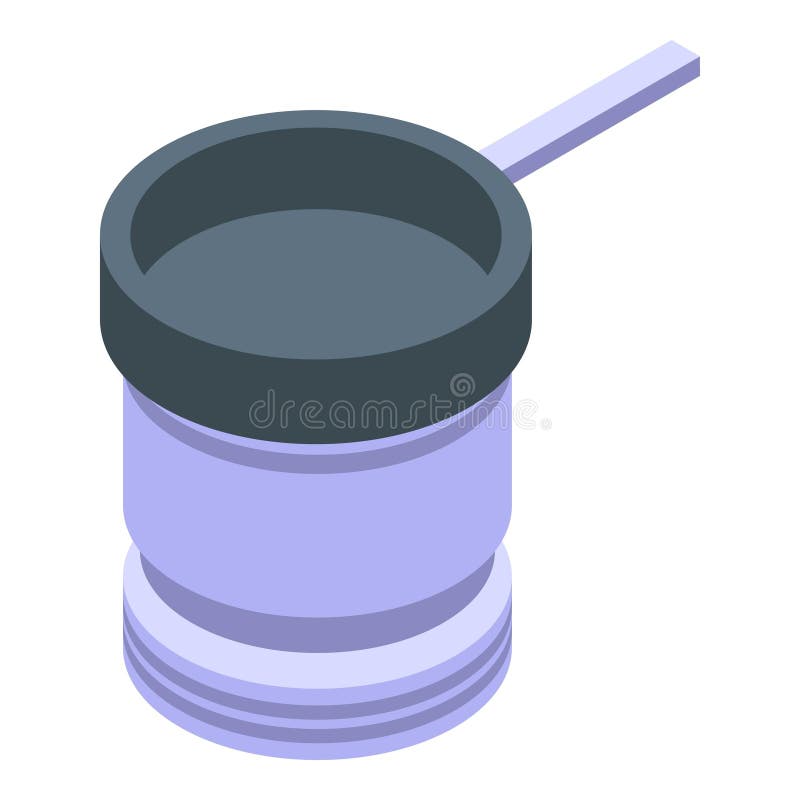 Small Metal Pot with Handle is Filled with Water and Standing on White ...