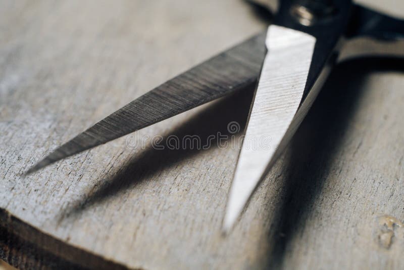 Small Metal Sharp Scissors Blade Close Up Stock Photo - Image of single ...