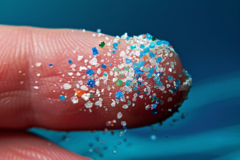 Small Micro Plastic Particles on Fingertip Stock Illustration ...
