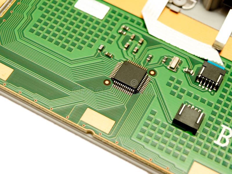 A Small Microchip on a Circuit Board Stock Photo - Image of transistor ...