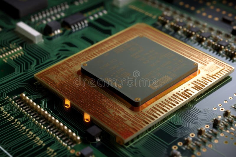Small Microchip Rectangular. Generate Ai Stock Illustration ...