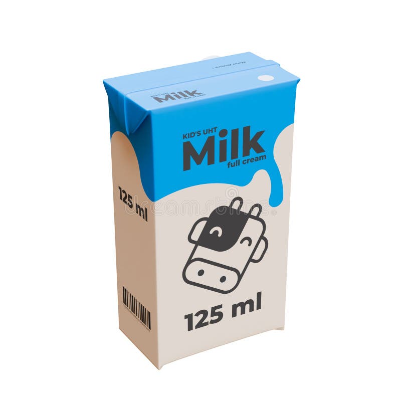 Small Milk Isometric Front Left View 3D Render Illustration Stock ...
