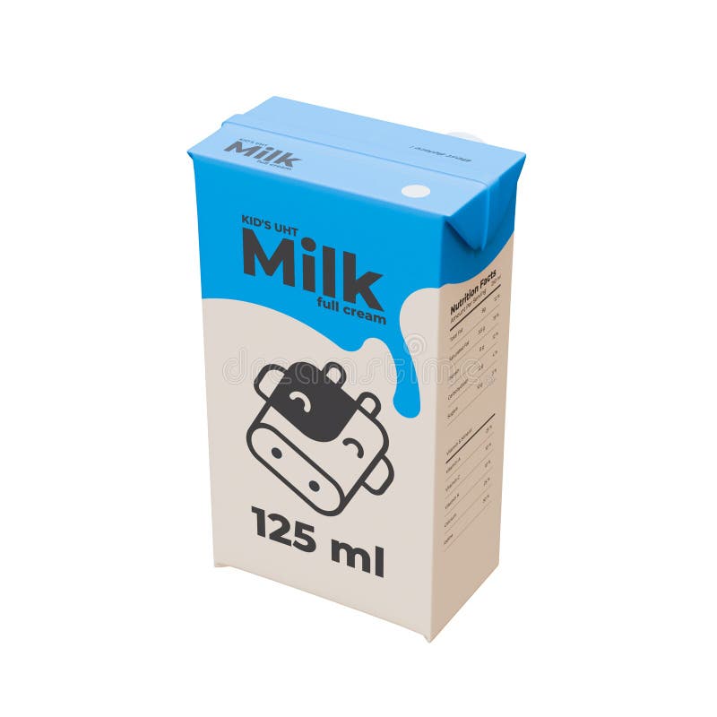 Small Milk Isometric Front Right View 3D Render Illustration Stock ...
