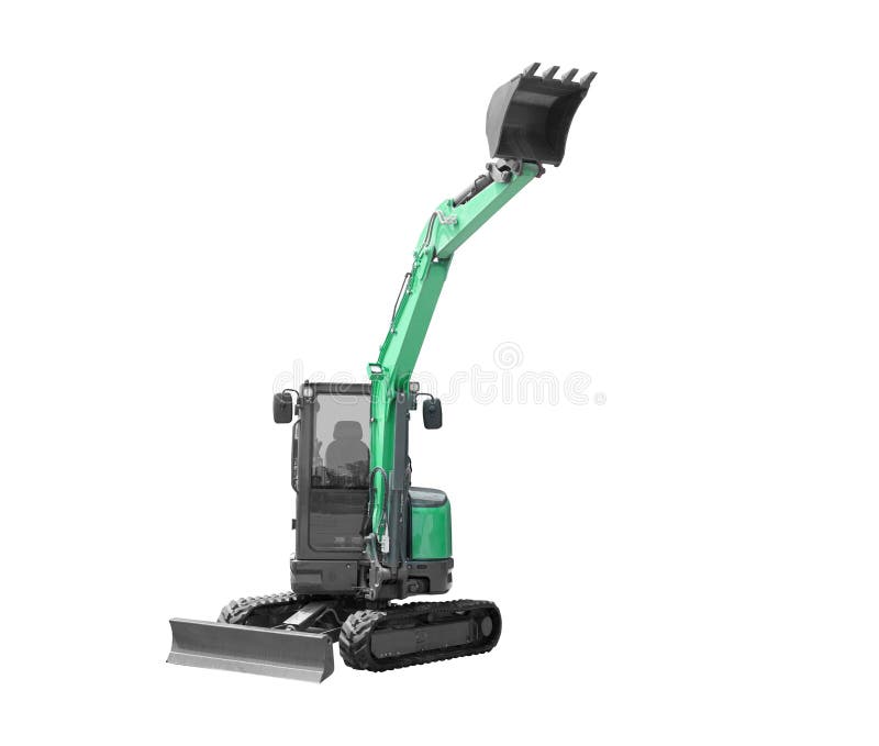 Small or Mini Crawler Excavator Isolated on a White Background Stock ...