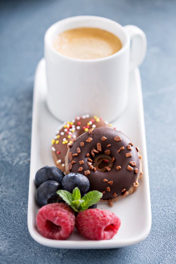 Small Mini Donuts and Coffee Stock Image - Image of bakery, group: 63887941