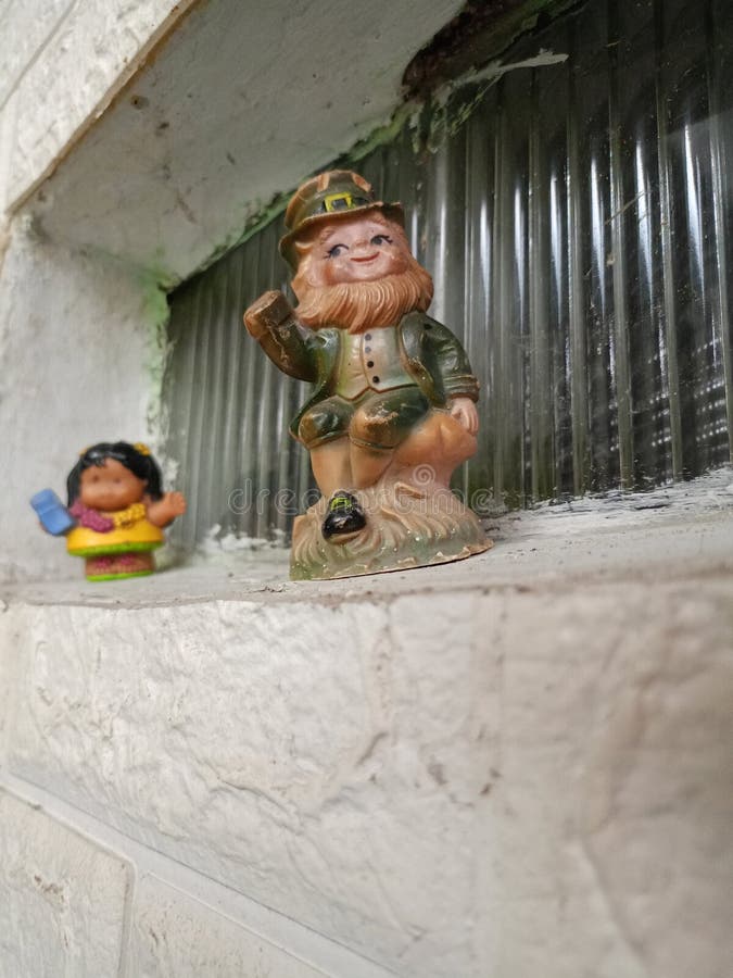 Display of Small Statues in Typical Irish Style. Stock Image - Image of ...