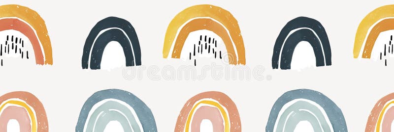 Small, Minimalist Rainbows in Muted Tones, Repeated in a Cute Pattern ...