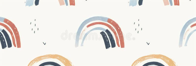 Small, Minimalist Rainbows in Muted Tones, Repeated in a Cute Pattern ...