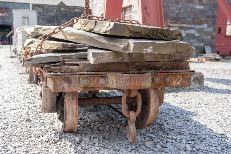 Small Mining Train with Slate Stock Image - Image of mining, power ...