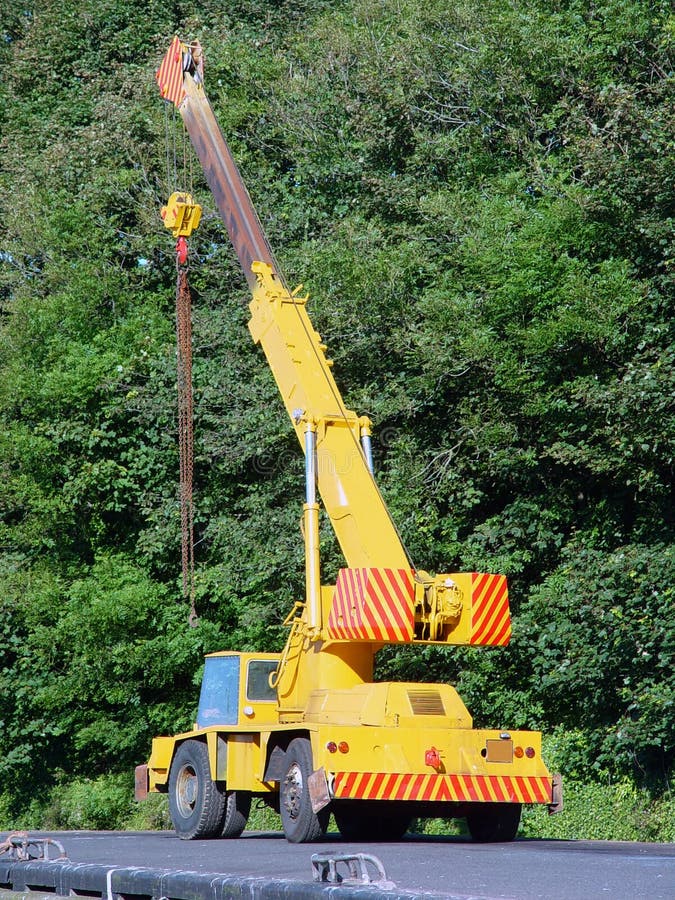 Small mobile crane stock image. Image of industrial, trees - 2907485