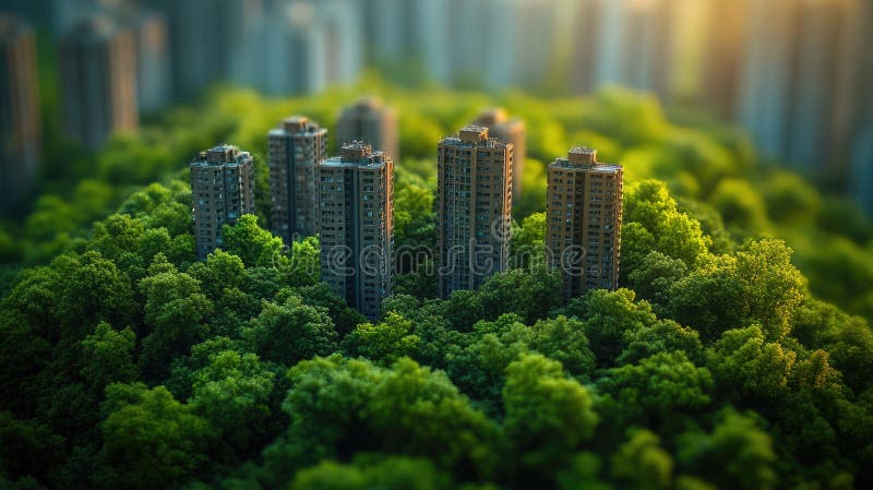 A Small Model of a City Surrounded by Trees, Suitable for Illustrations ...