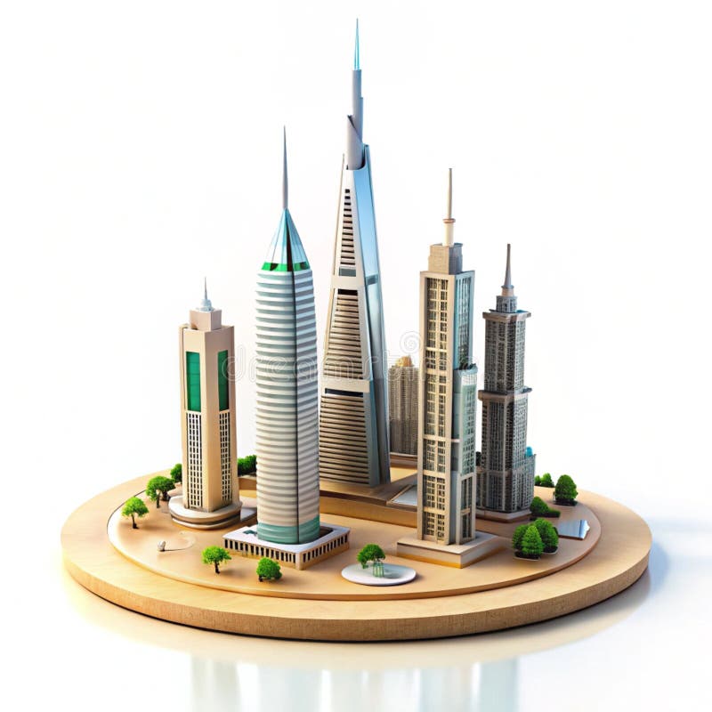 Small model of Dubai stock illustration. Illustration of landscape ...