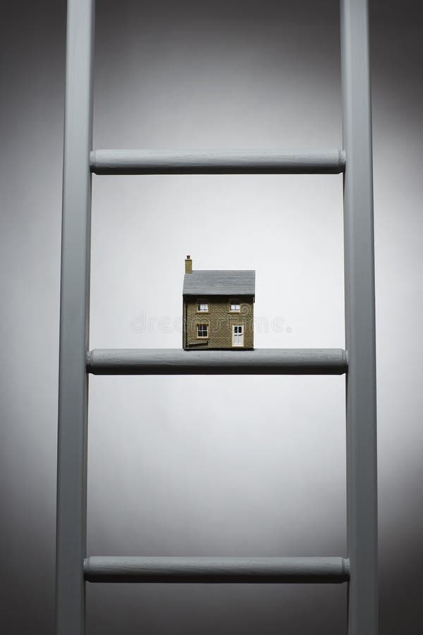 Small Model of House on Ladder Stock Photo - Image of studio, humble ...