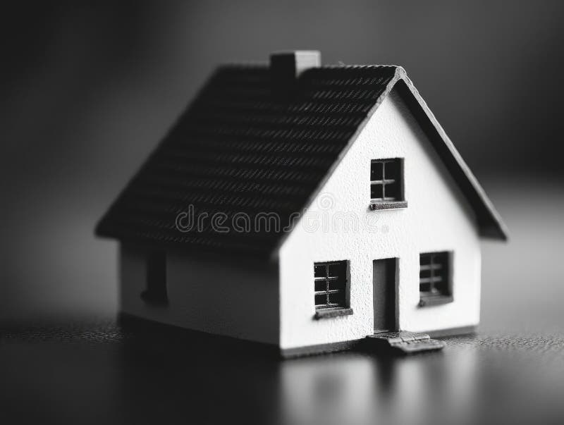 Small Model of a House on a Table Stock Image - Image of display, small ...