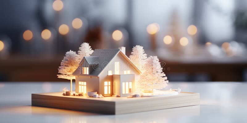 A Small Model of a House on a Table, Architectural Bureau Stock ...