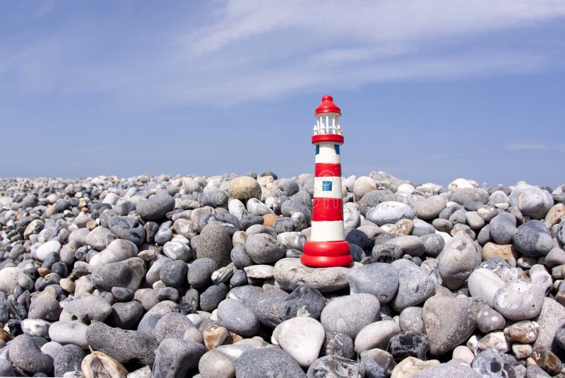 Small model lighthouse stock image. Image of heap, gravelstone - 20313751