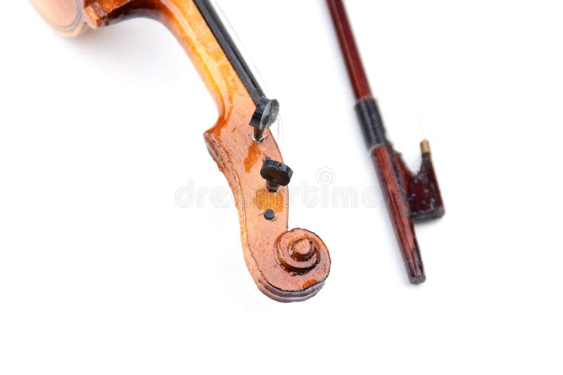Small Model of an Old Used Violin with Bag Isolated on White Stock ...