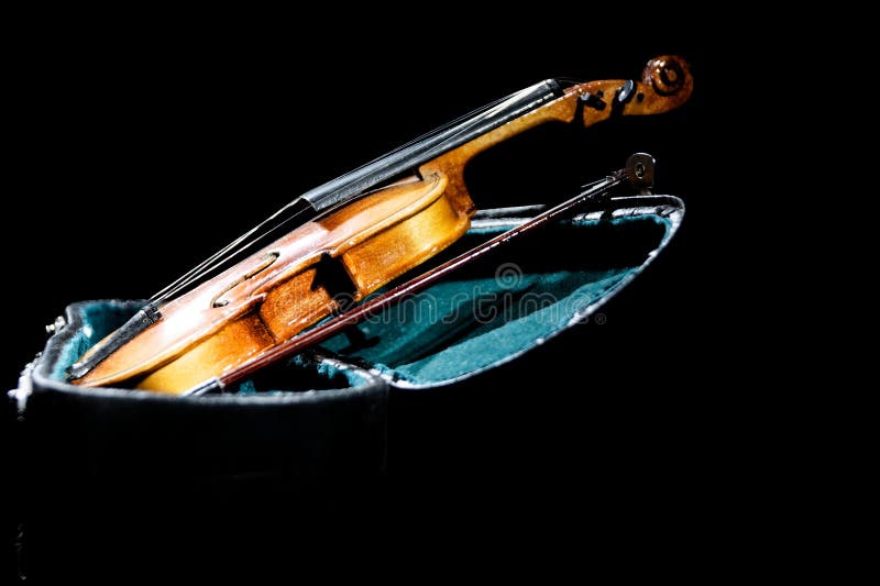 Small Model of an Old Used Violin with Bag on White Stock Photo - Image ...