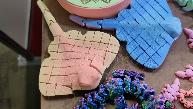 Small Model of Stingray Printed on 3D Printer from Molten Colored ...