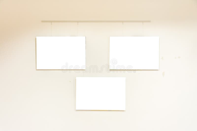 Small Modern Contemporary Art Museum Display Frames Blank White Stock ...